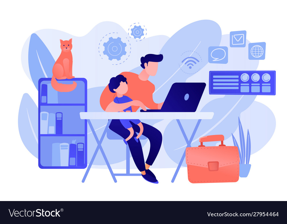 Remote worker concept Royalty Free Vector Image