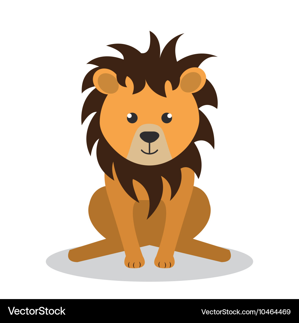 Cute lion isolated icon design Royalty Free Vector Image