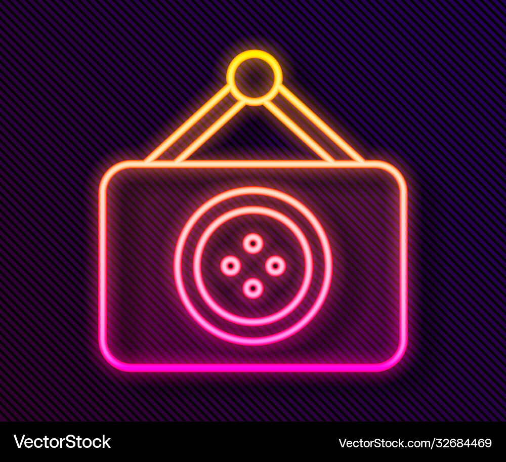 Glowing neon line tailor shop icon isolated Vector Image