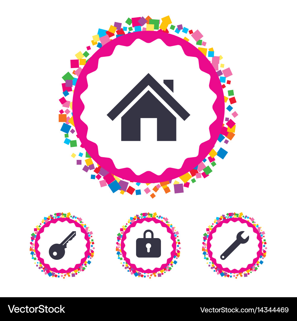Home key icon wrench service tool symbol Vector Image