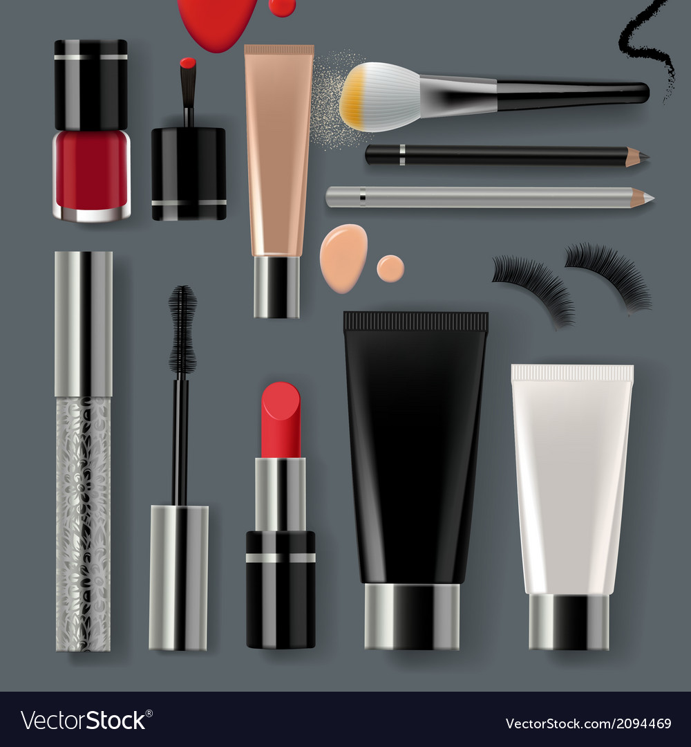 Makeup set collection Royalty Free Vector Image