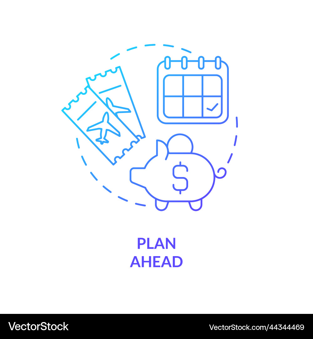 Plan travel ahead blue gradient concept icon Vector Image