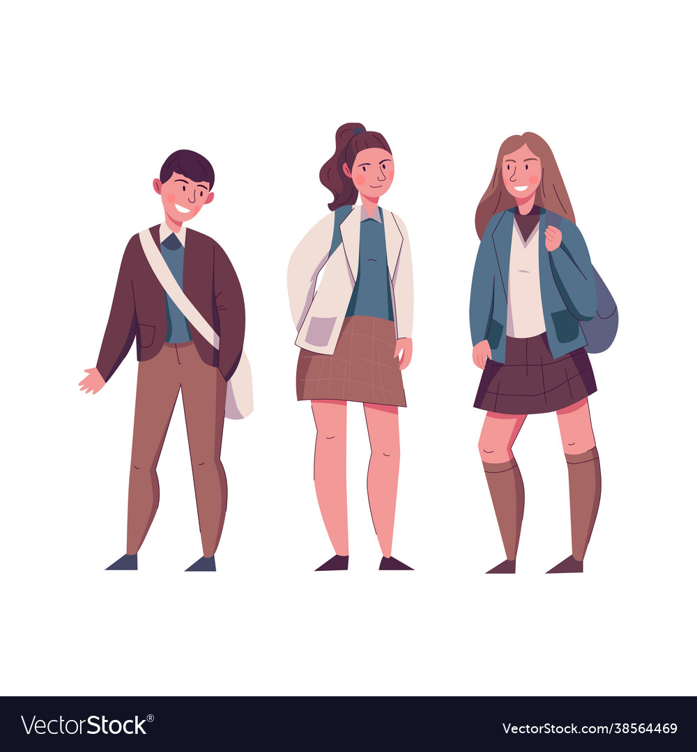 Students flat Royalty Free Vector Image - VectorStock