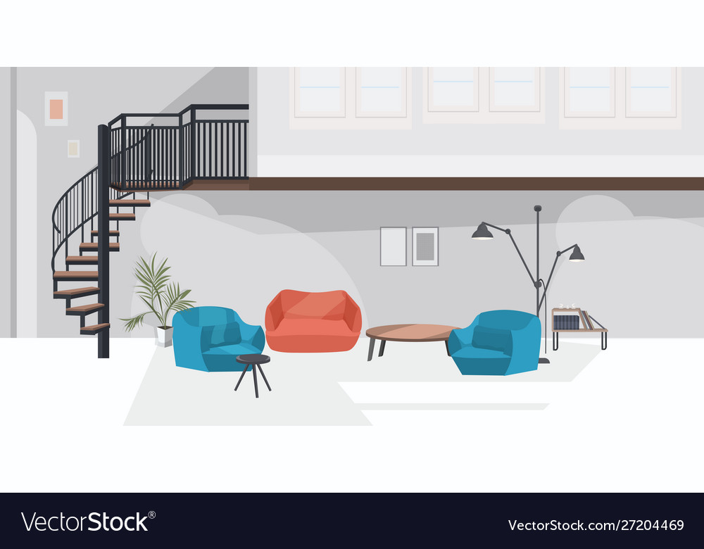 Stylish home modern living room interior empty Vector Image