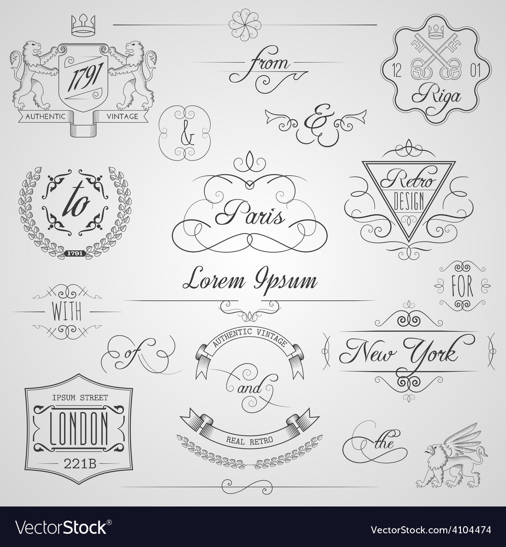 Calligraphic design elements Royalty Free Vector Image