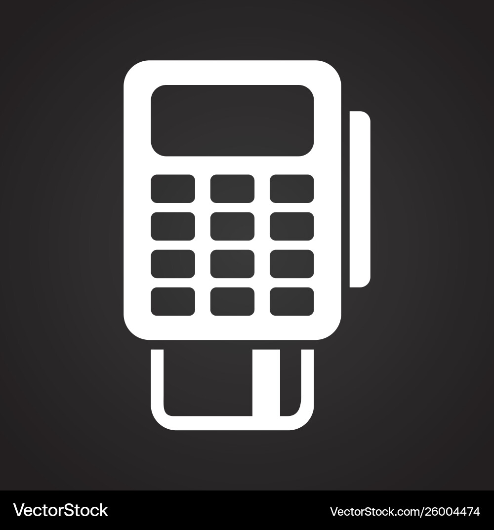 Pos terminal icon on background for graphic Vector Image