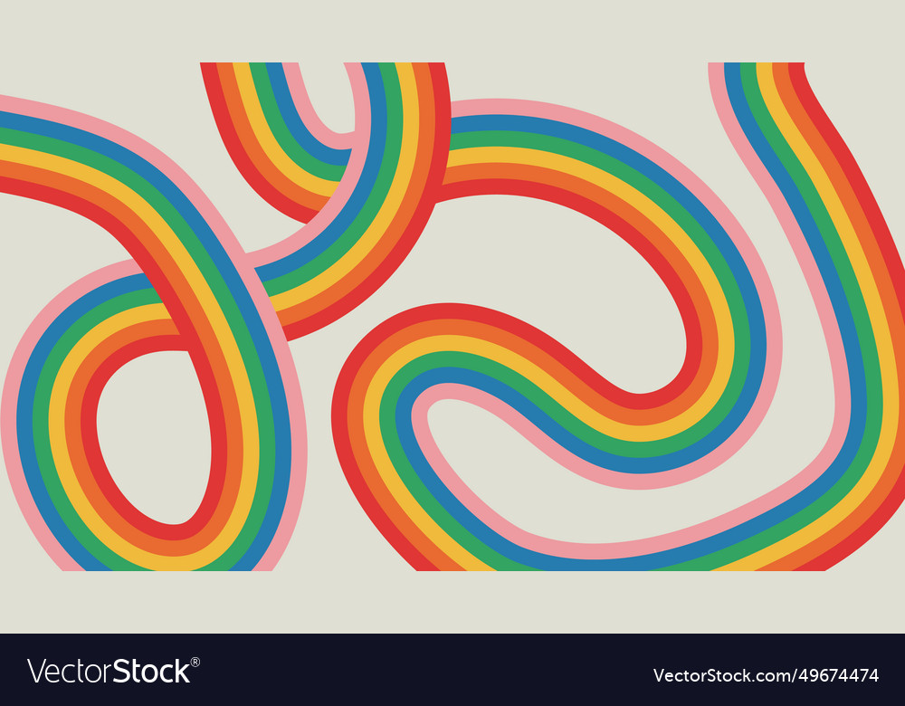 Rainbow colored stripes on beige background Vector Image Rainbow colored stripes on beige background Vector Image
