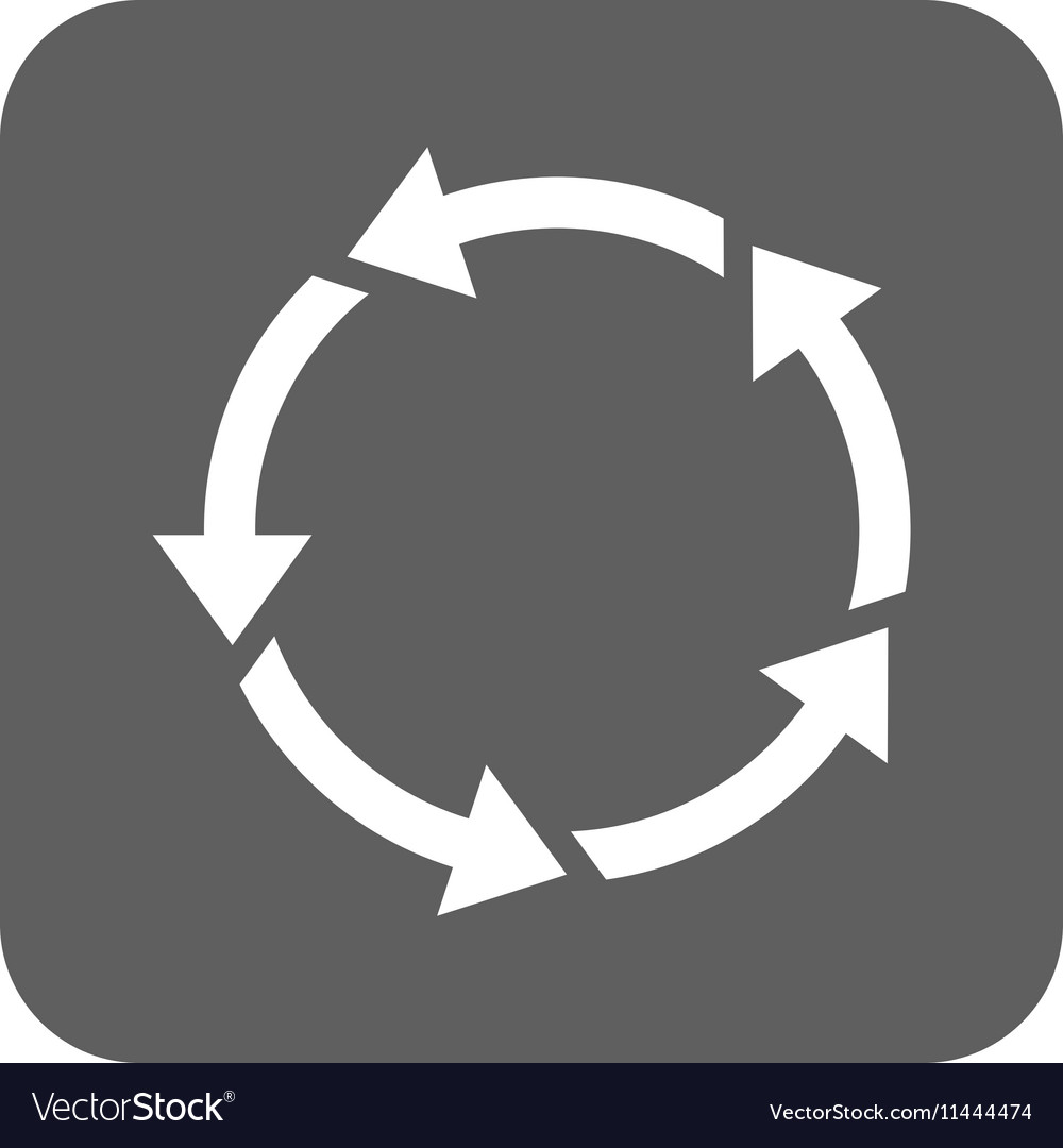 Rotation flat squared icon Royalty Free Vector Image