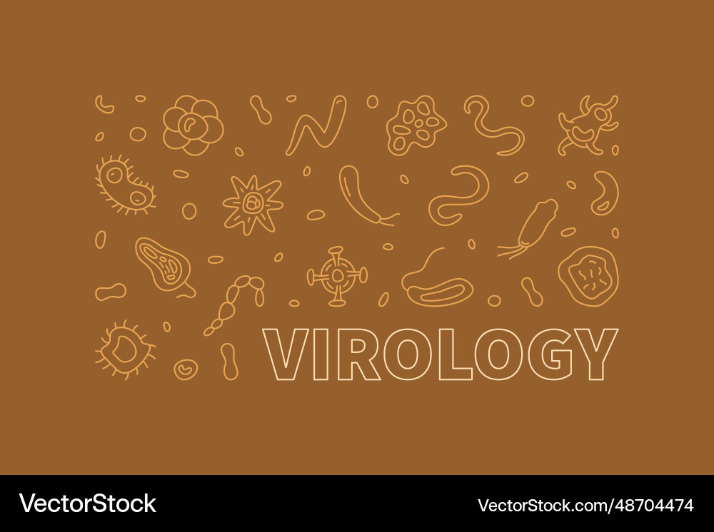 Virology concept microbiology and virus line Vector Image