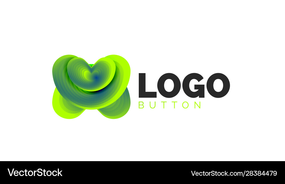 Abstract round shape logo template minimal Vector Image