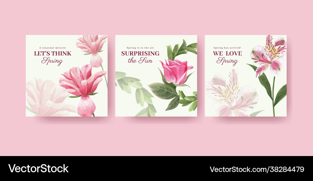 Advertise template with spring bright concept Vector Image