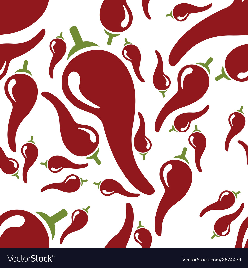 Chilli seamless pattern Royalty Free Vector Image