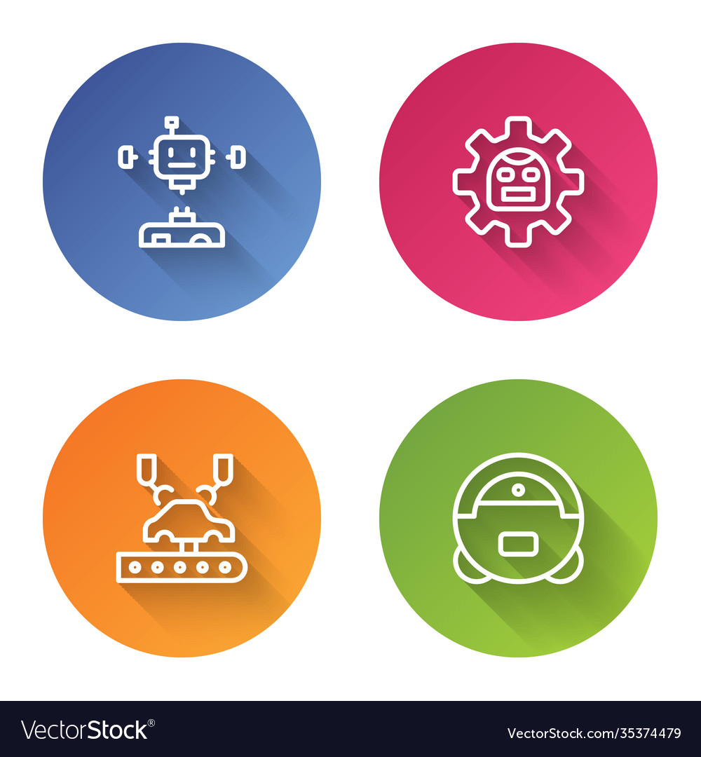 Set line disassembled robot robot robotic arm Vector Image Set line disassembled robot robot robotic arm Vector Image