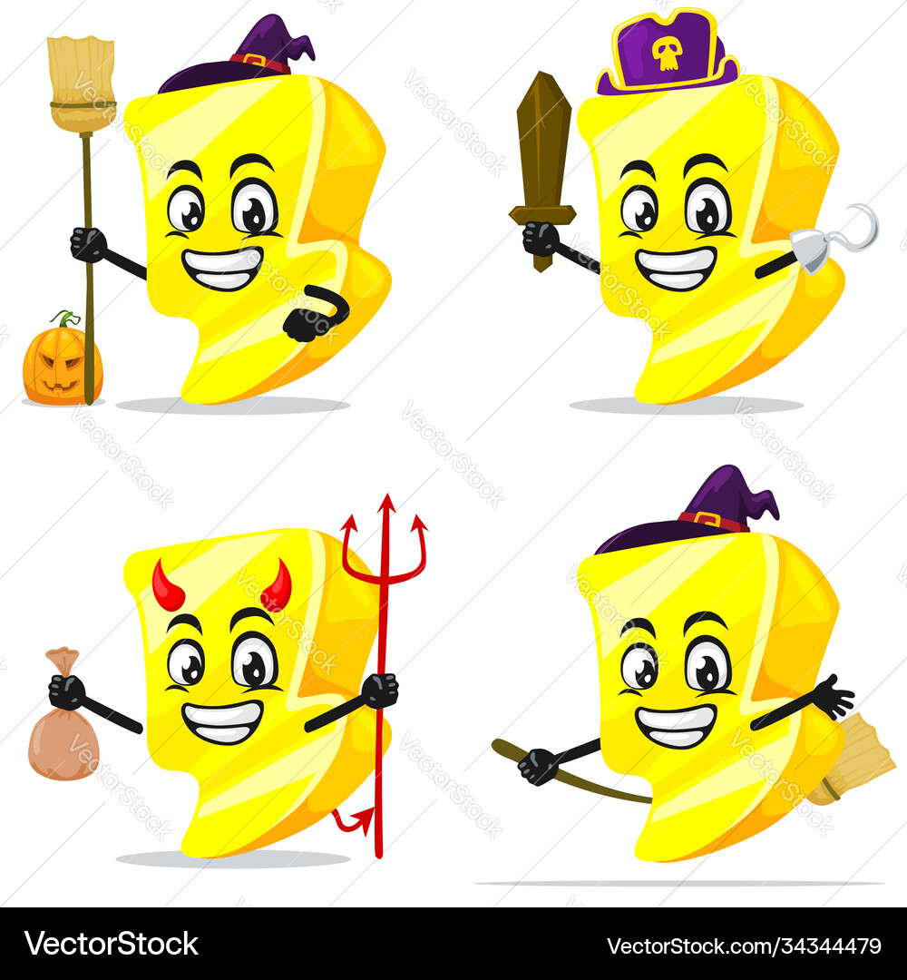 Thunder mascot or character Royalty Free Vector Image