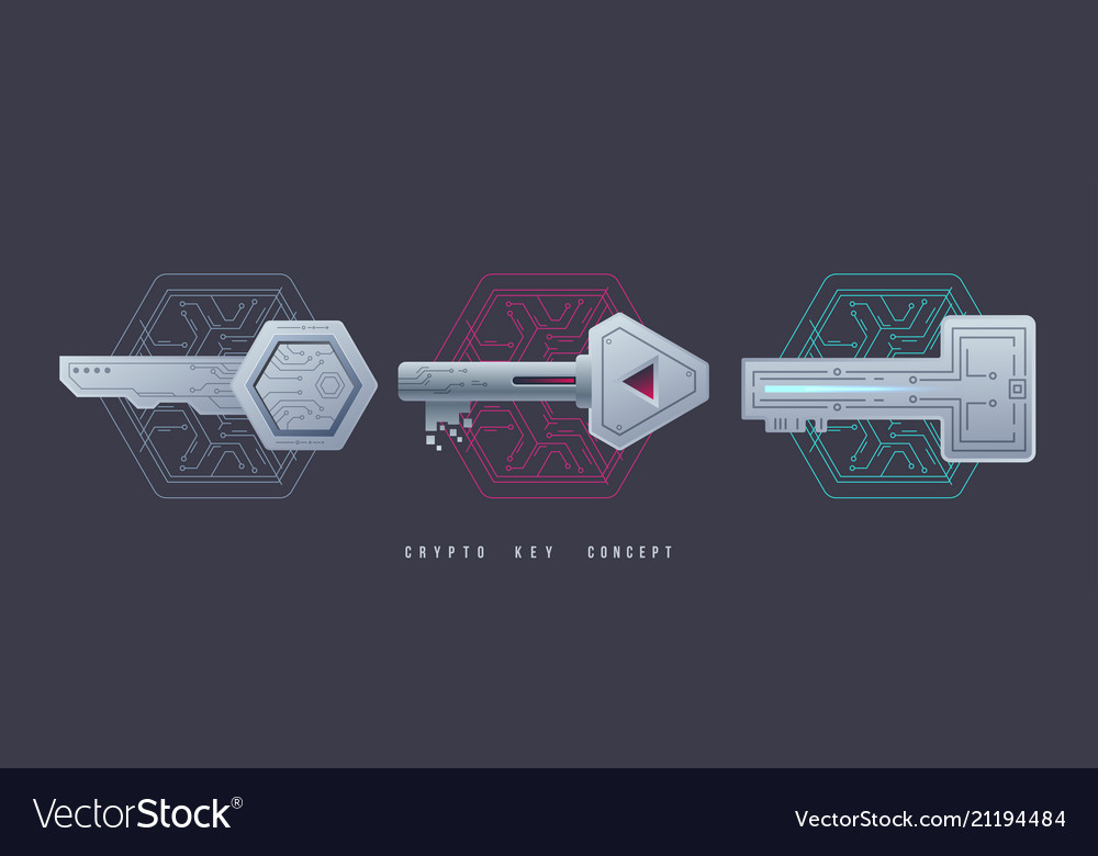 Crypto keys management icons digital graphic Vector Image Crypto keys management icons digital graphic Vector Image