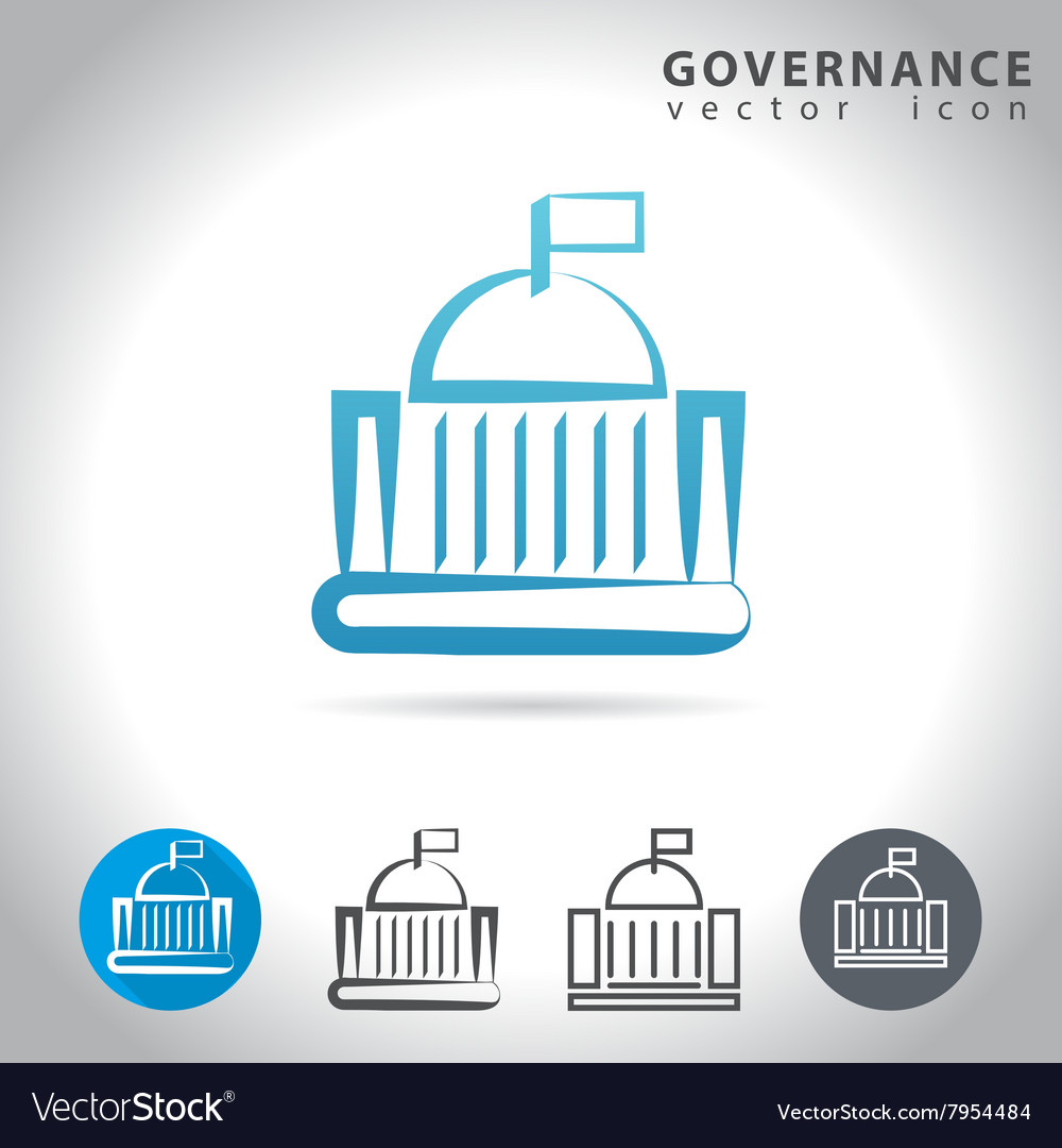 Governance blue icon Royalty Free Vector Image