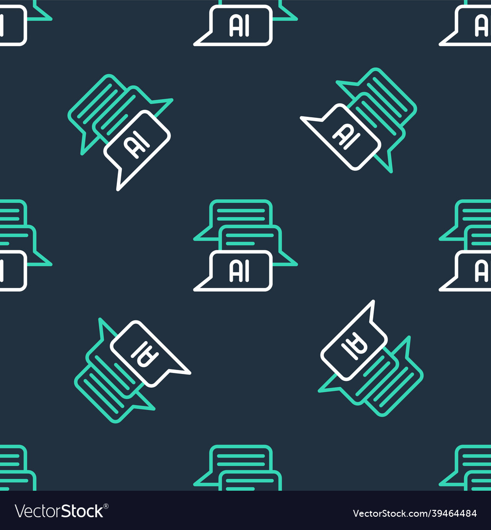 Line chat bot icon isolated seamless pattern Vector Image