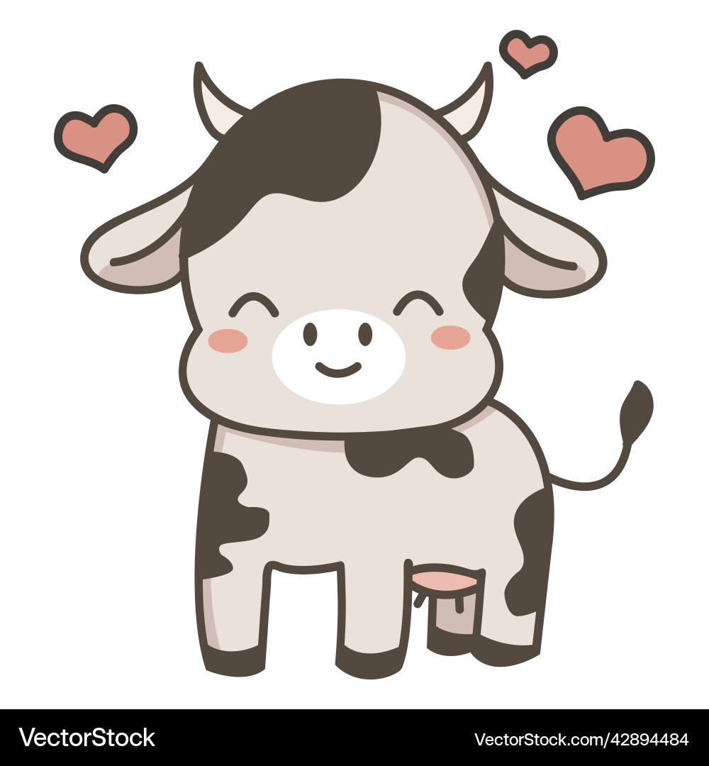 Lovely cow flat high quality Royalty Free Vector Image