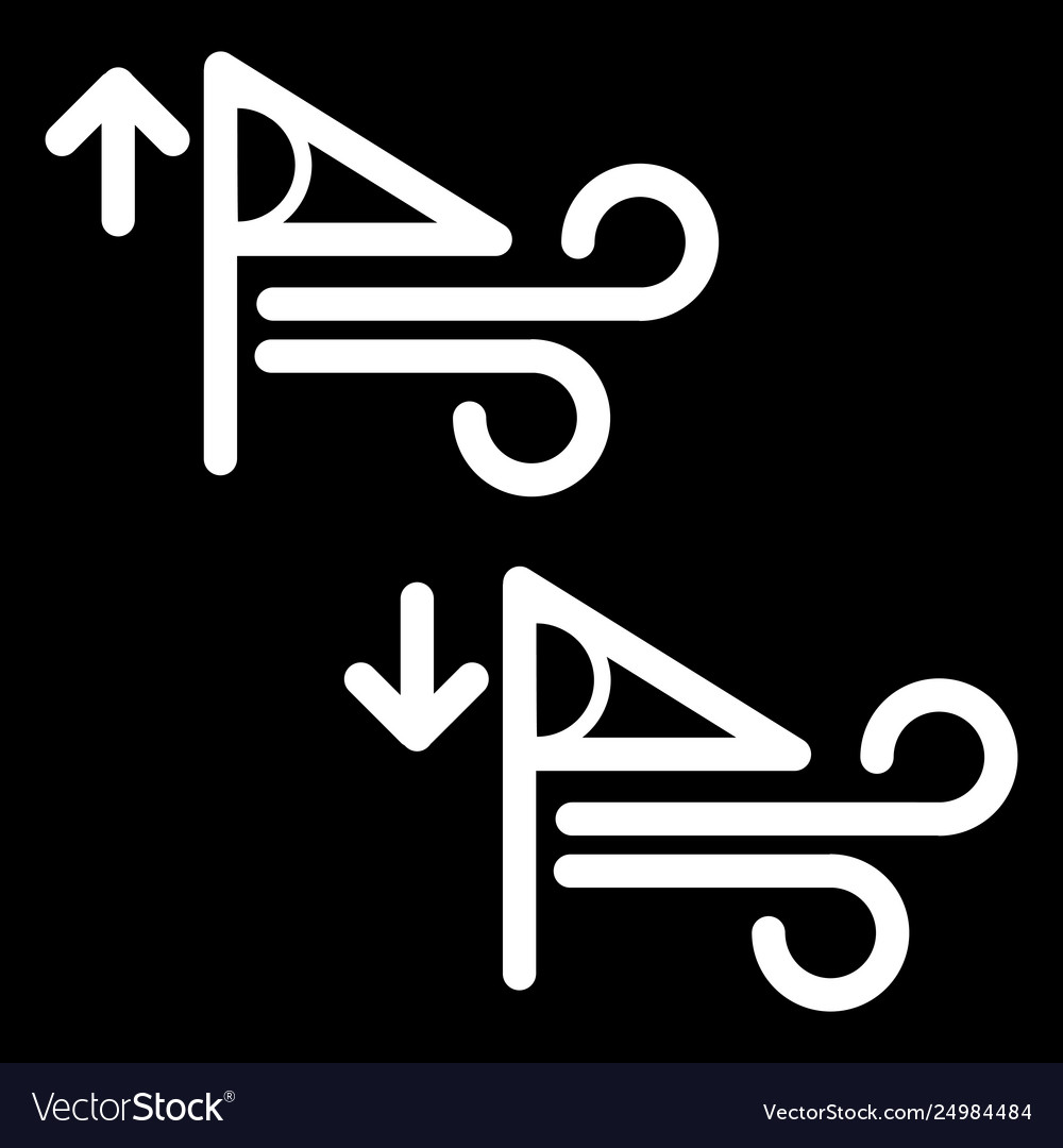 Wind speed increase and decrease icon Royalty Free Vector