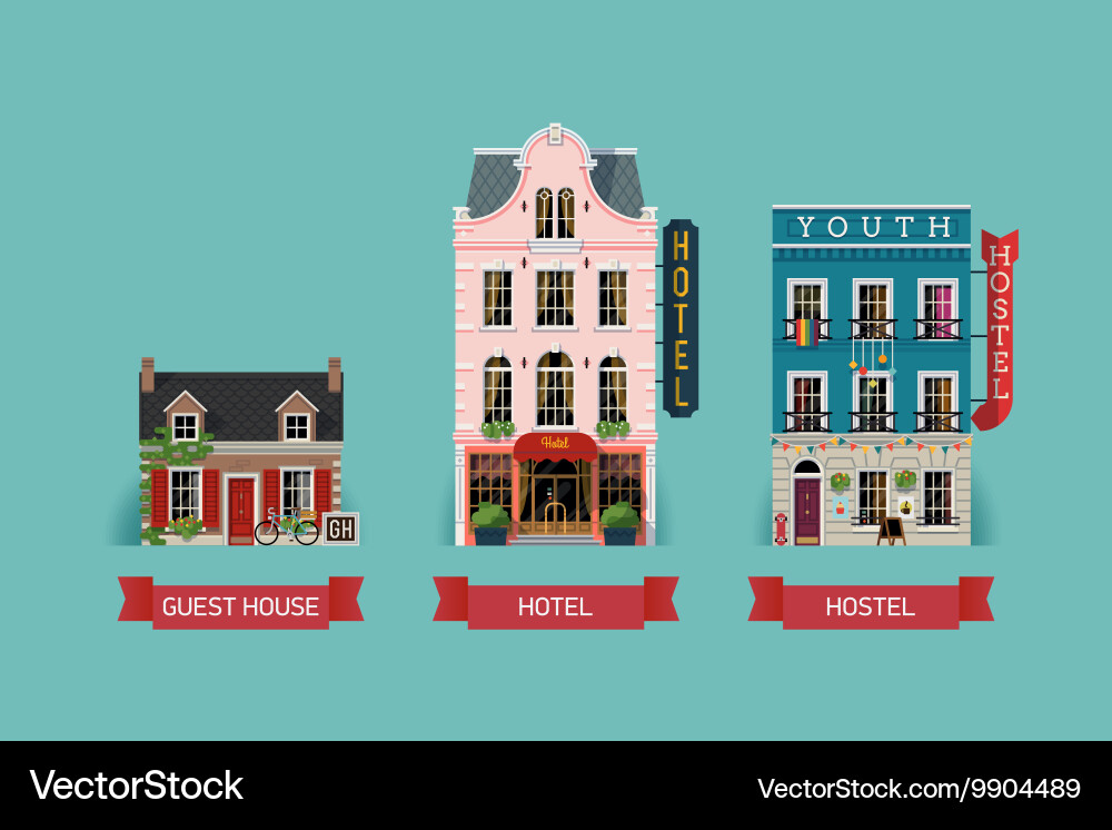 Accommodation icon set Royalty Free Vector Image