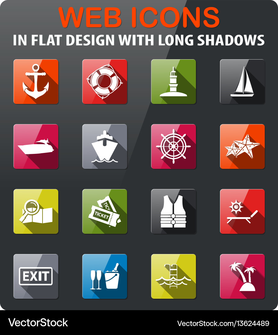 Cruise icon set Royalty Free Vector Image - VectorStock
