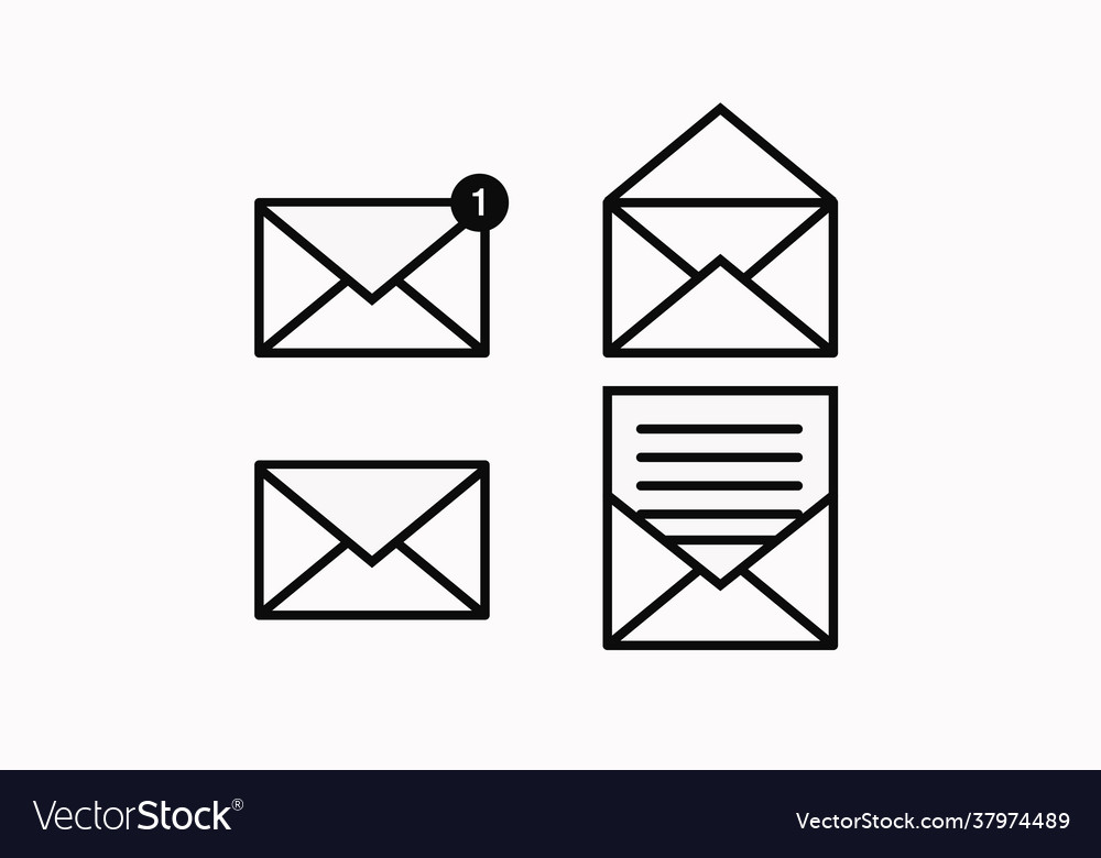 Mail notification set Royalty Free Vector Image