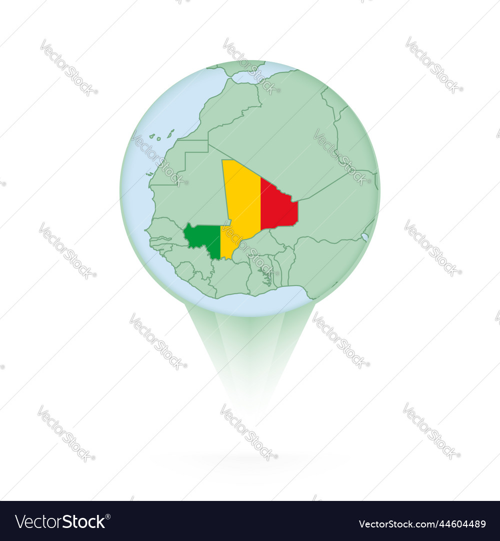 Mali map stylish location icon with map Royalty Free Vector Mali map stylish location icon with map Royalty Free Vector