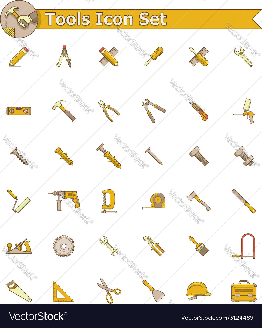 Tools icon set Royalty Free Vector Image - VectorStock
