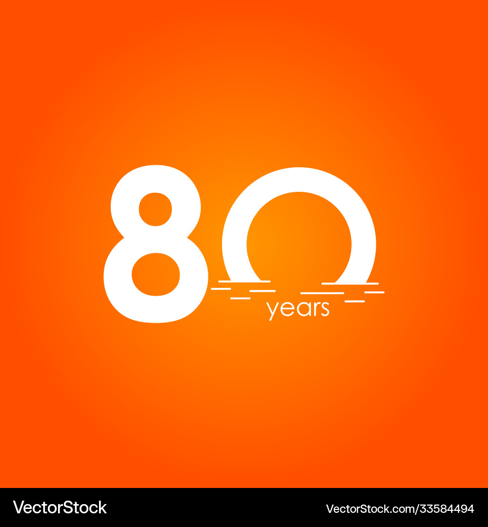 80 years anniversary celebration sunset gradient Vector Image