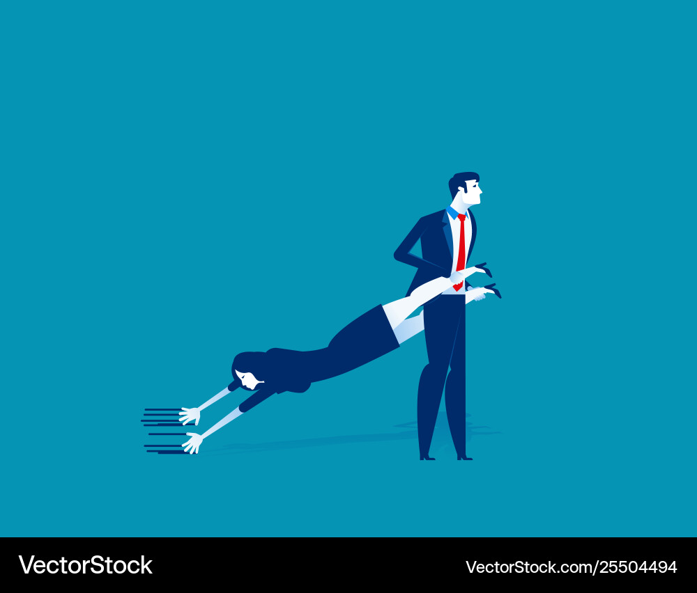 Dragging a partner concept business Royalty Free Vector