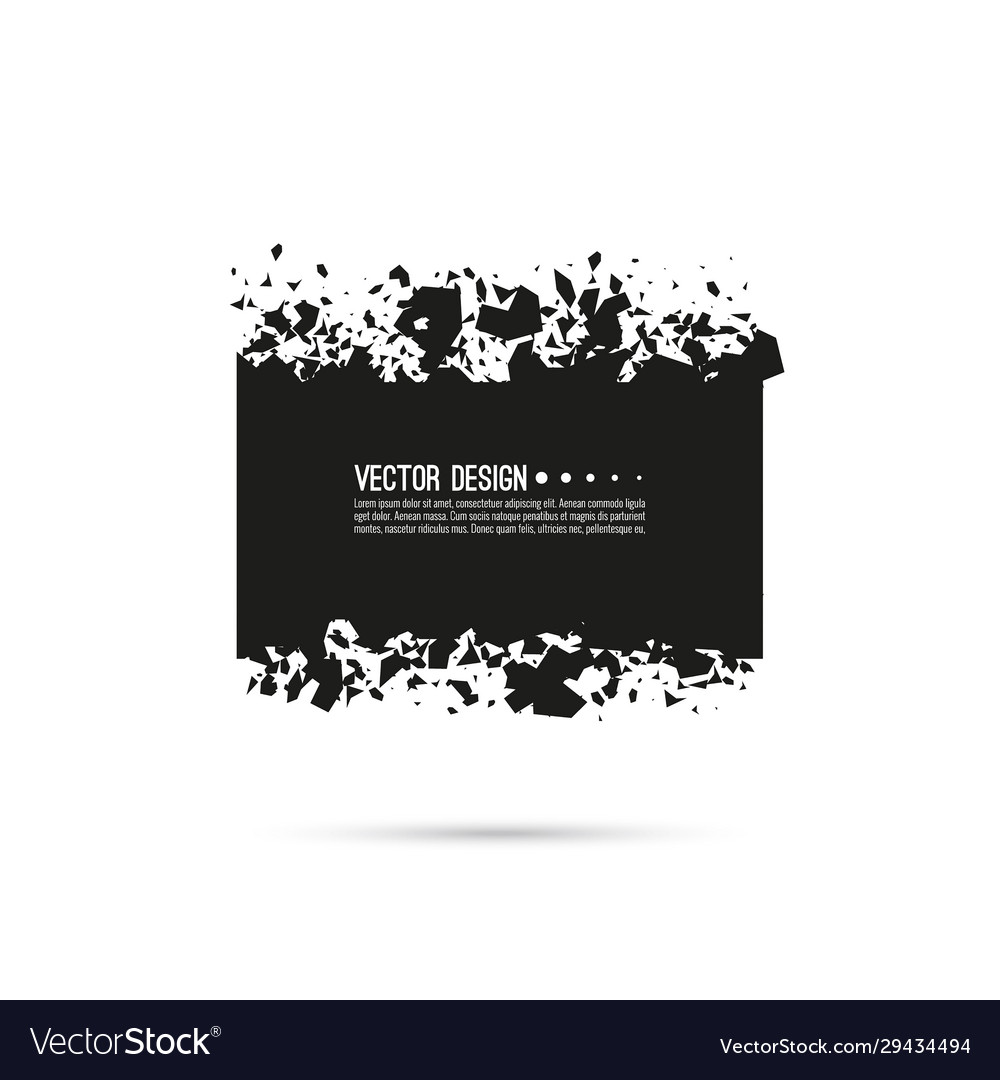 Explosive black rectangular banner Royalty Free Vector Image