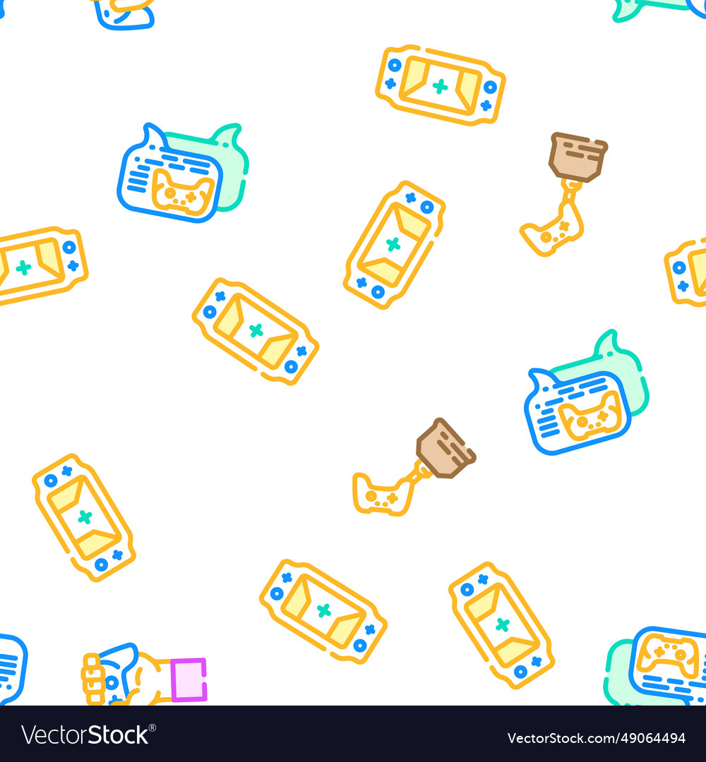 Game pc computer gaming seamless pattern Vector Image