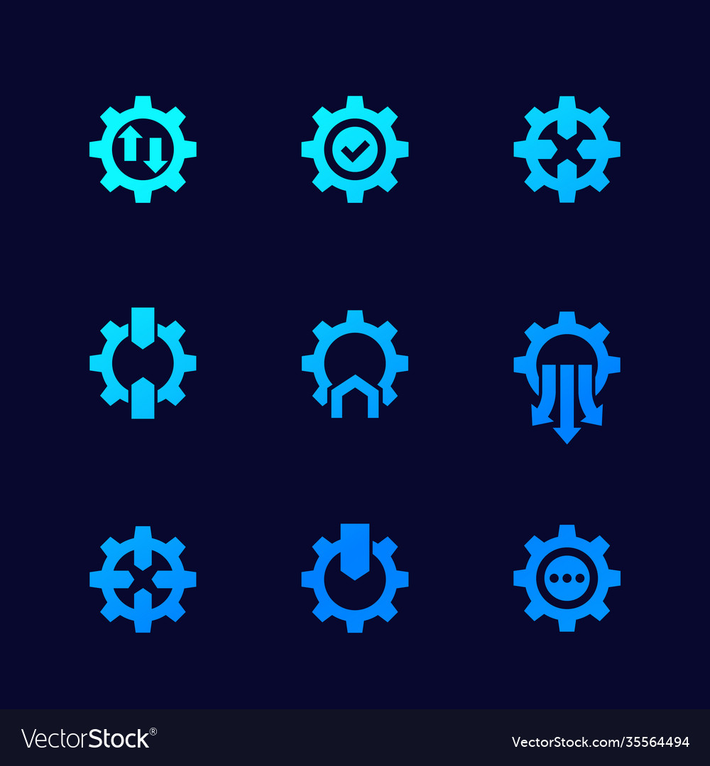 Integration icons with gears for web Royalty Free Vector