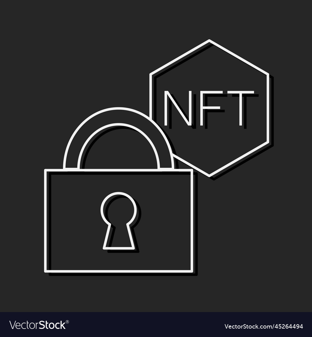 Nft blockchain technology line icon linear style Vector Image