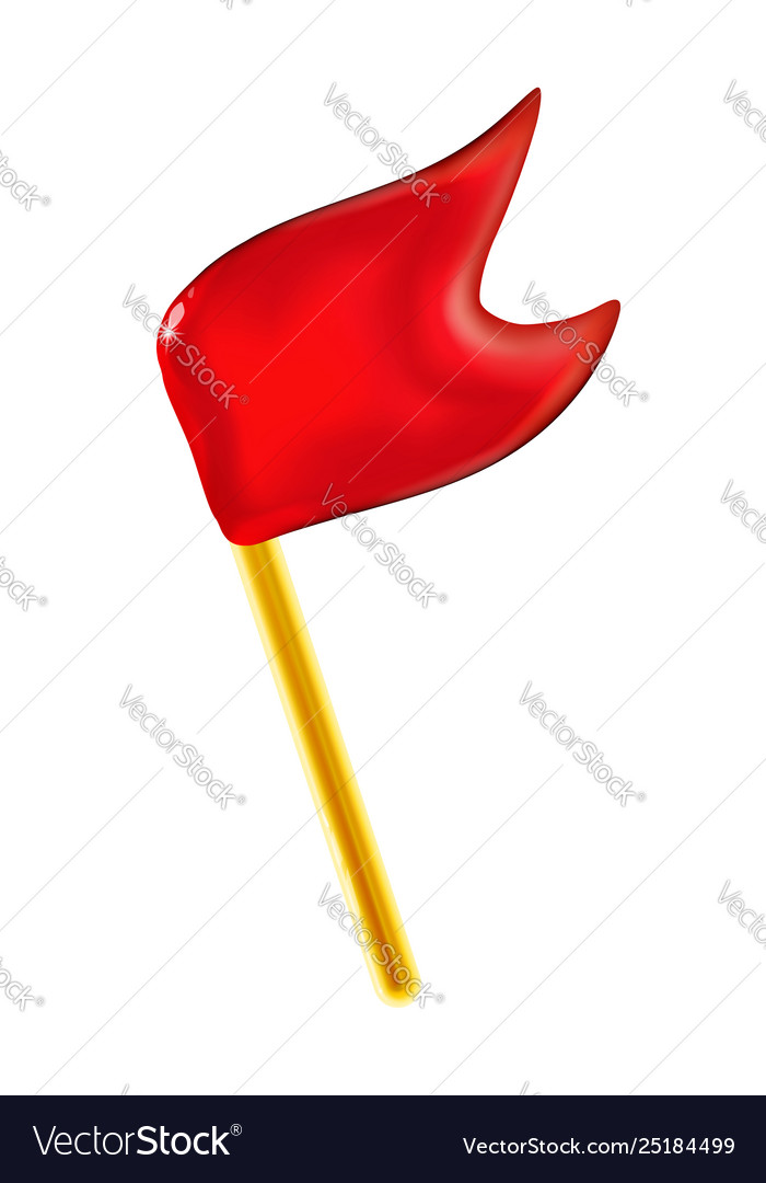 3d red glossy pennant or little flag for holiday Vector Image