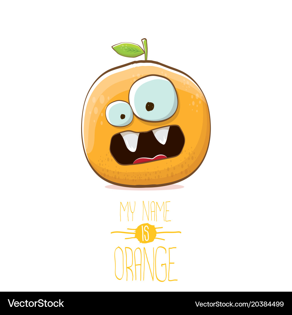 Funny cartoon cute orange character Royalty Free Vector