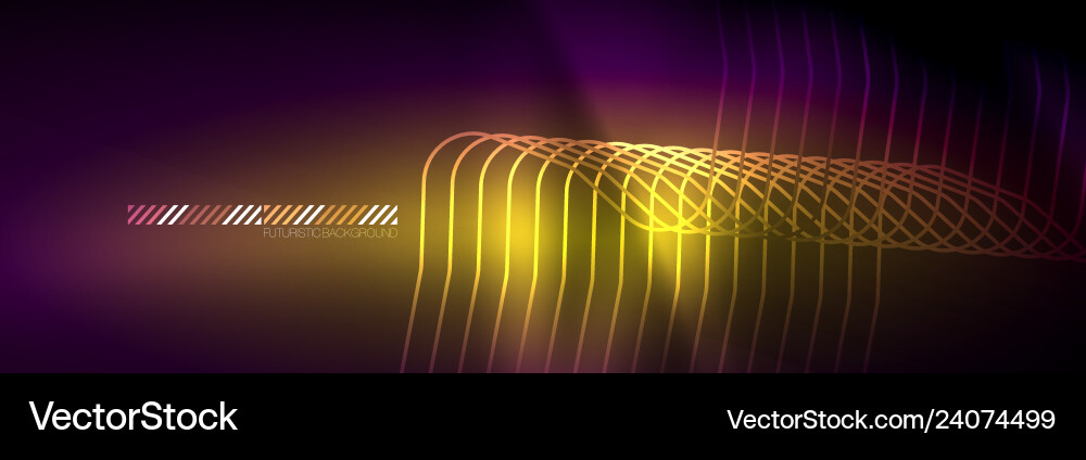 Glowing neon abstract lines techno futuristic Vector Image