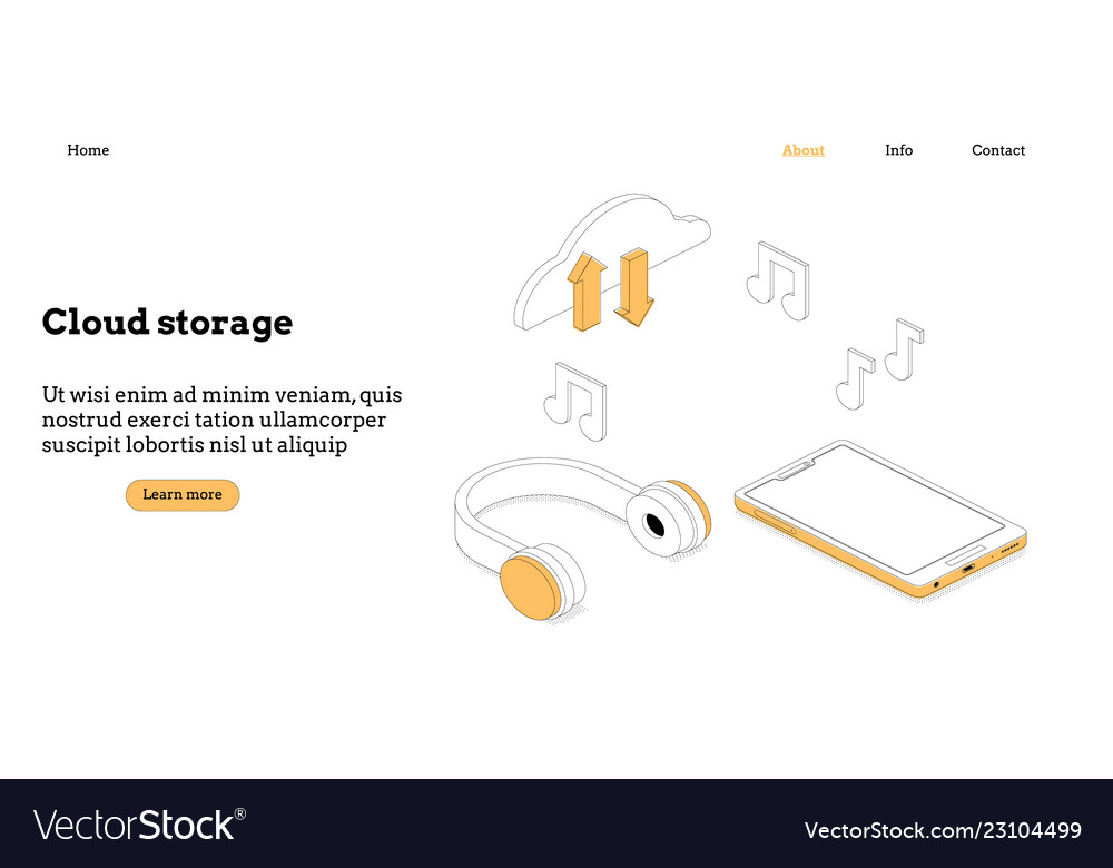 Modern flat design isometric concept of cloud Vector Image