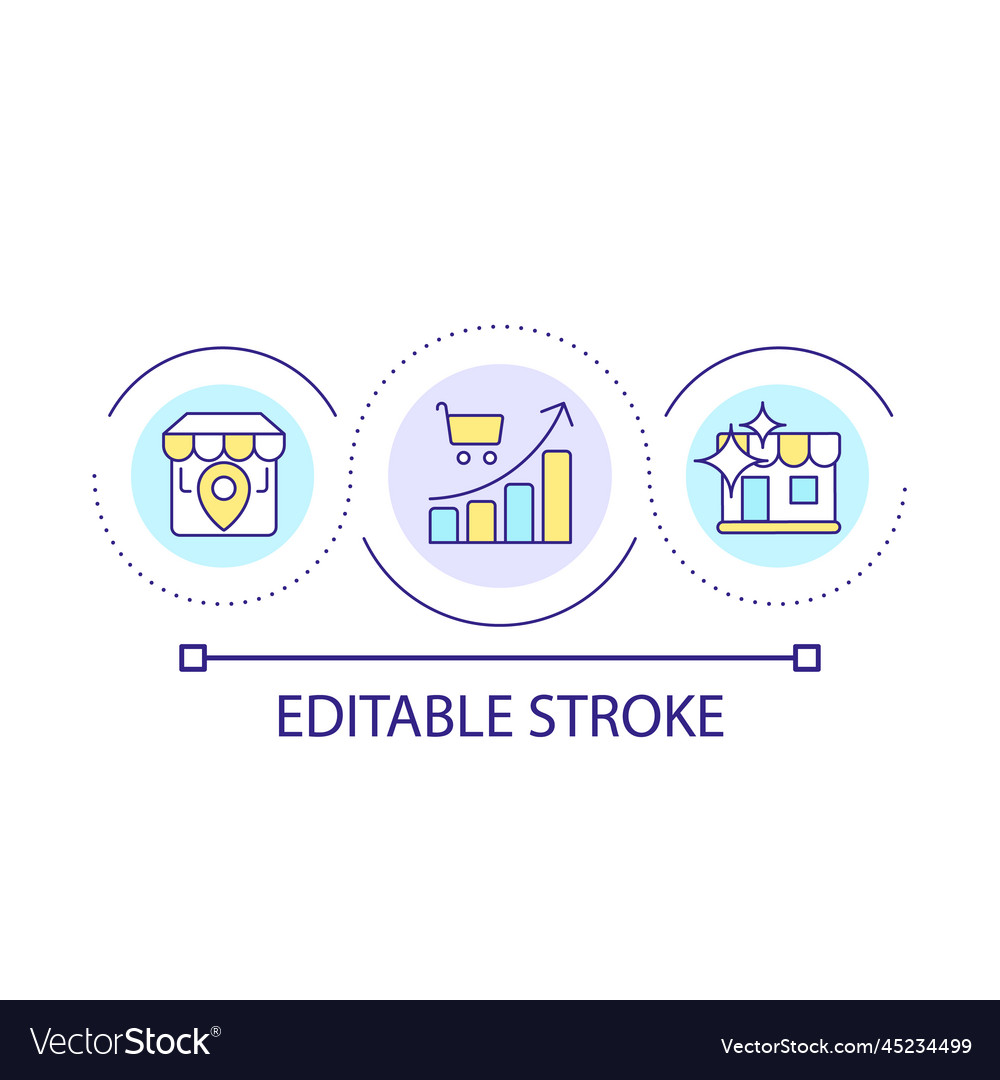 Retail development loop concept icon Royalty Free Vector