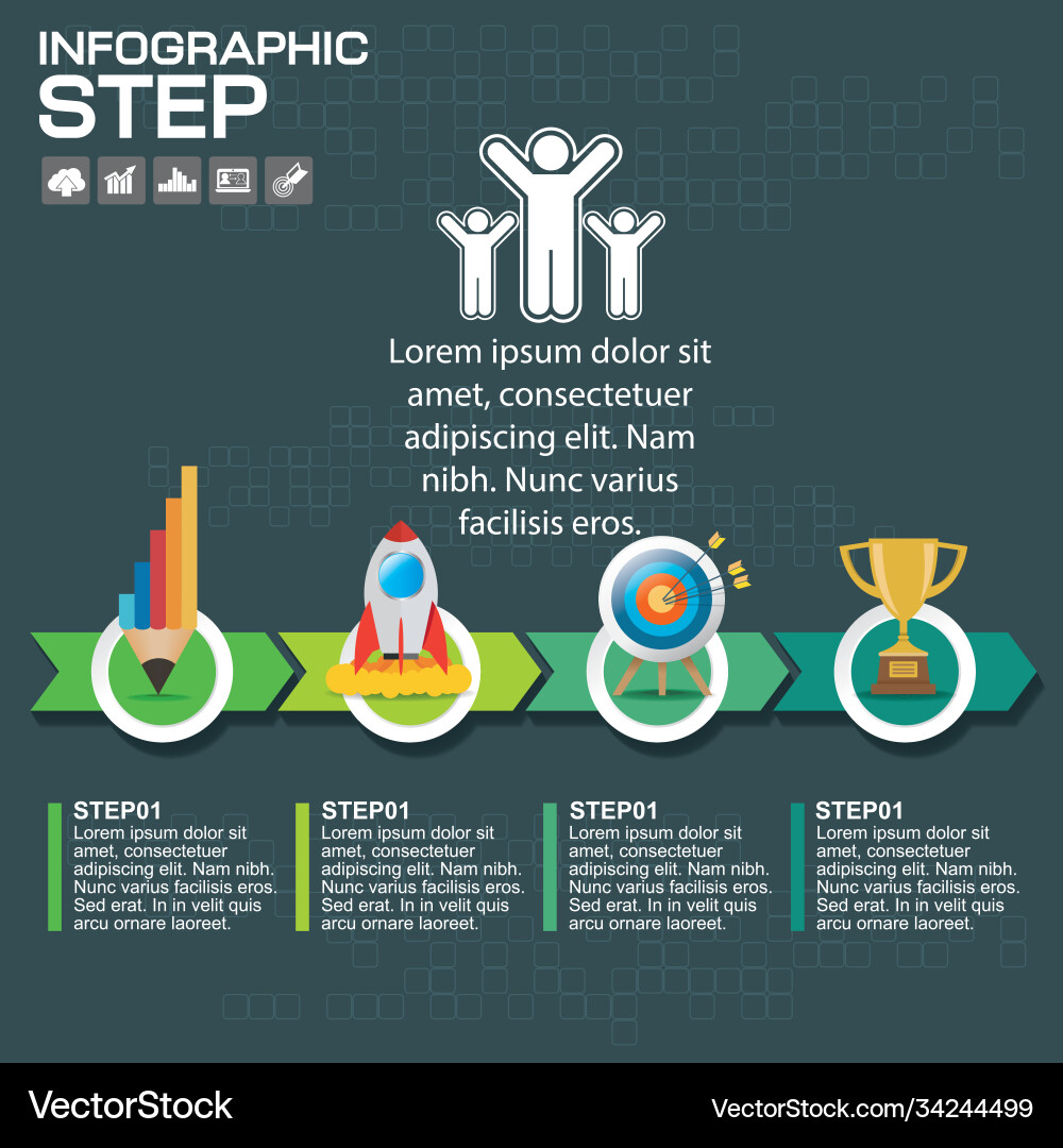 Timeline infographics design template with 5 Vector Image