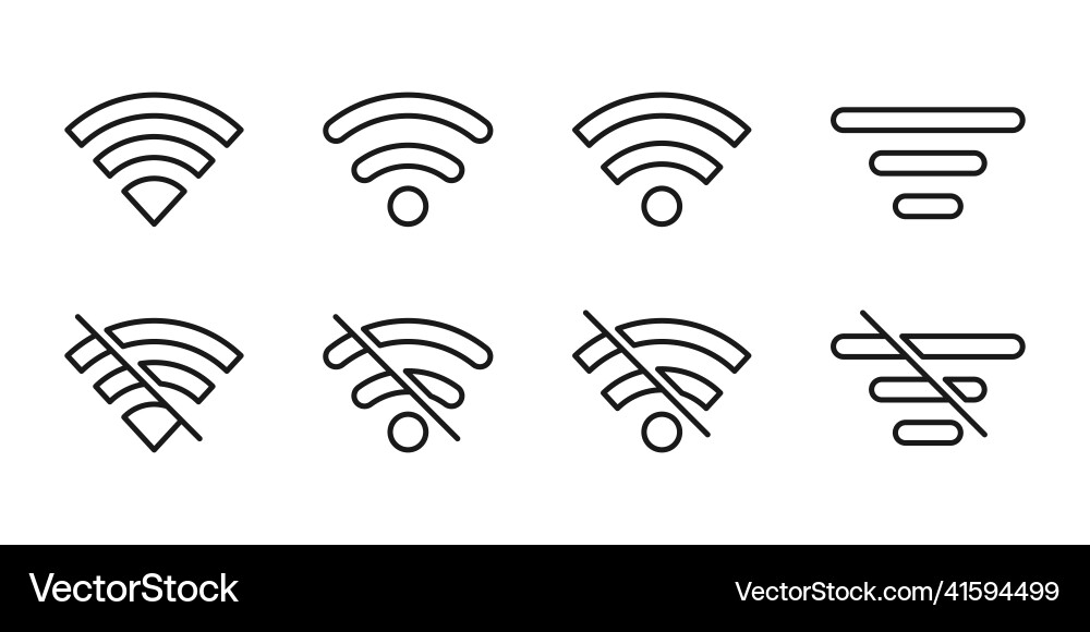 Wifi icon set wireless symbol internet sign Vector Image