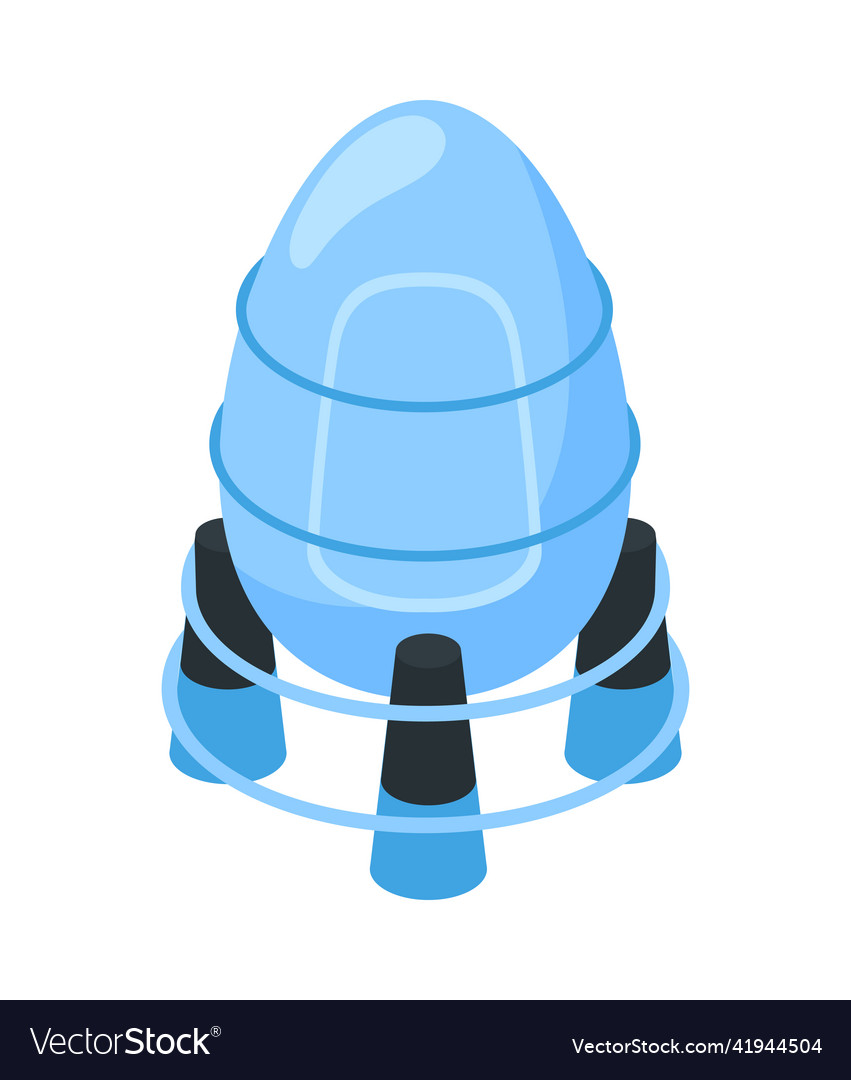 Alien rocket isometric composition Royalty Free Vector Image