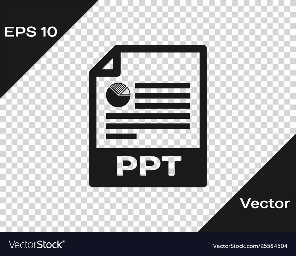 Grey ppt file document icon download button Vector Image