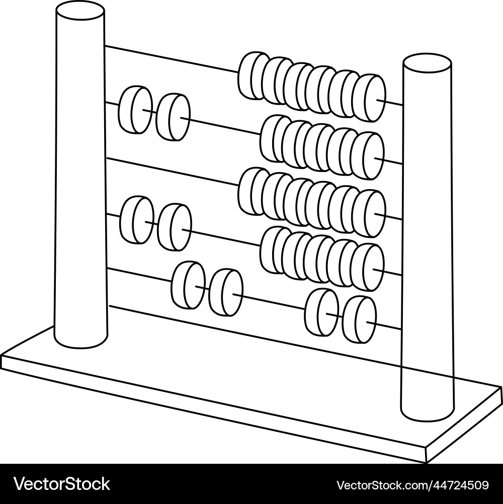 Abacus isolated coloring page for kids Royalty Free Vector