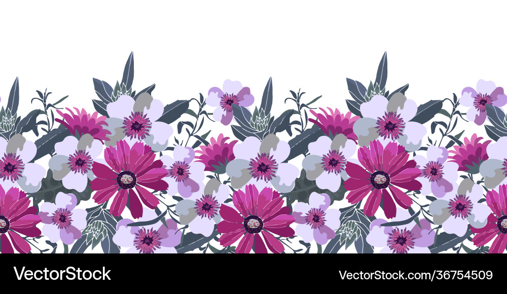 Art floral seamless pattern purple pink Royalty Free Vector