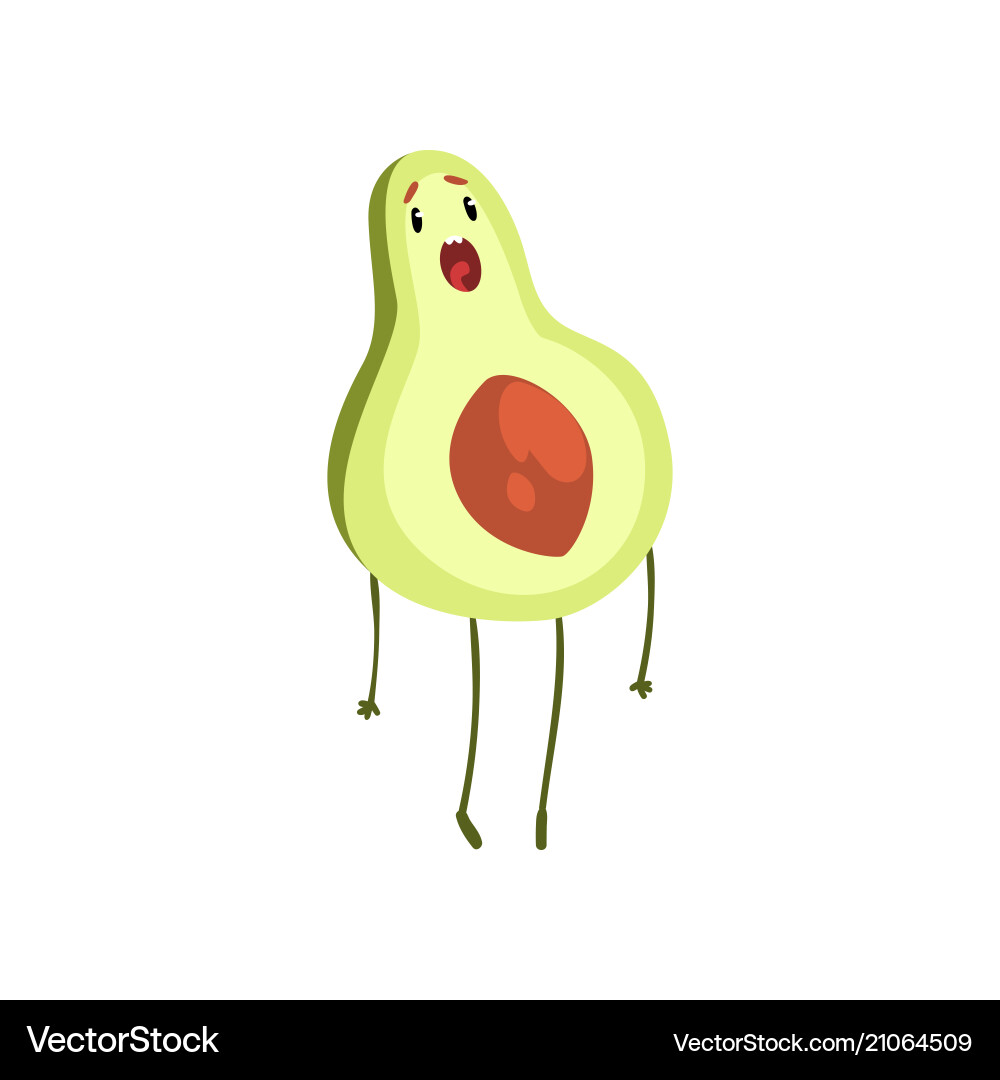Cute funny smiling avocado emotional fruit Vector Image