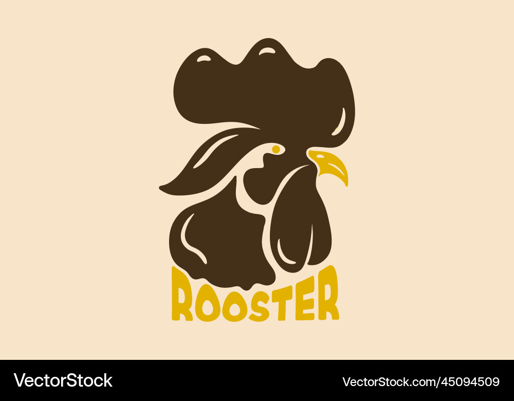 Design of simple rooster head Royalty Free Vector Image