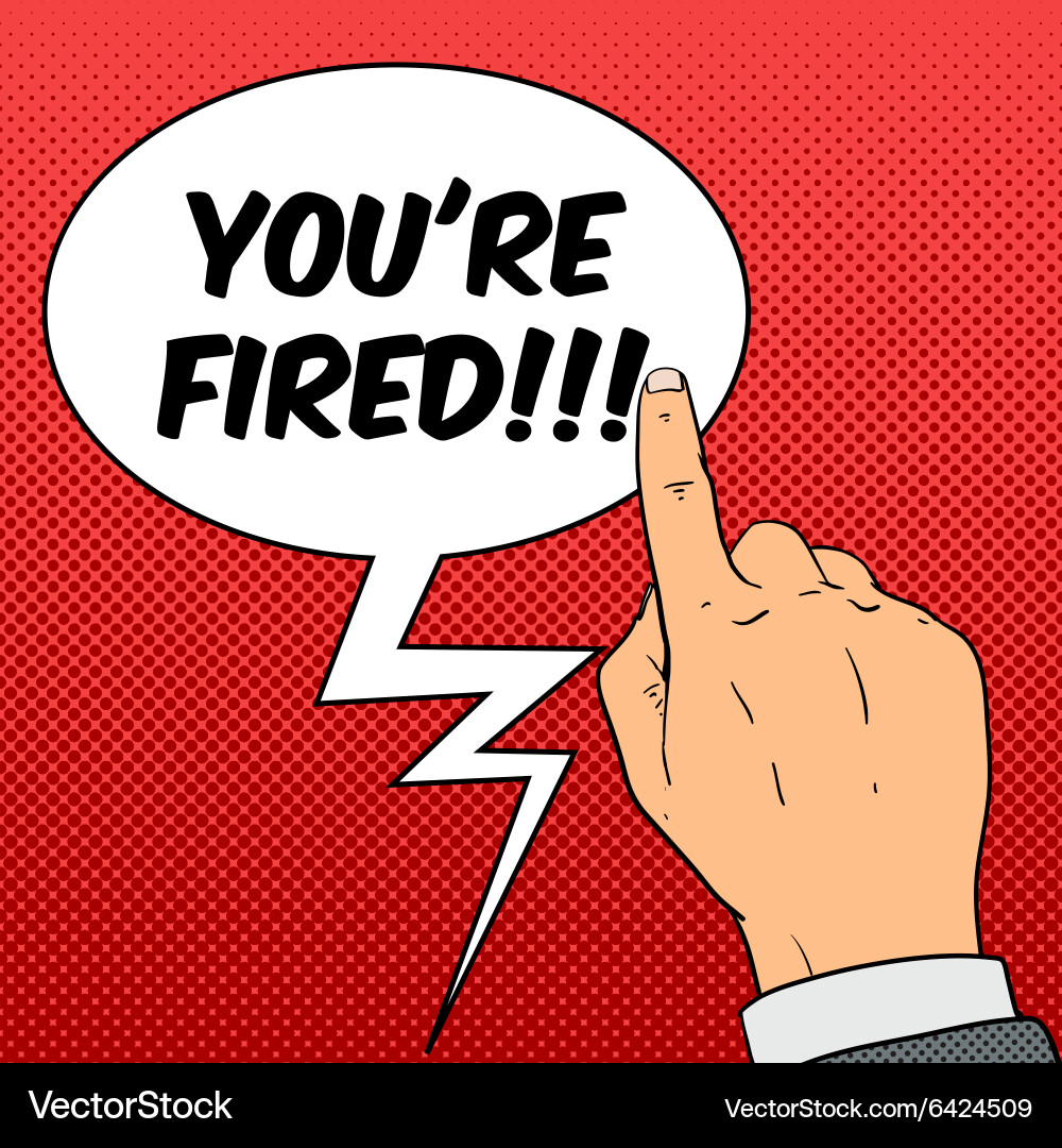Dismissal hand with text bubble Royalty Free Vector Image