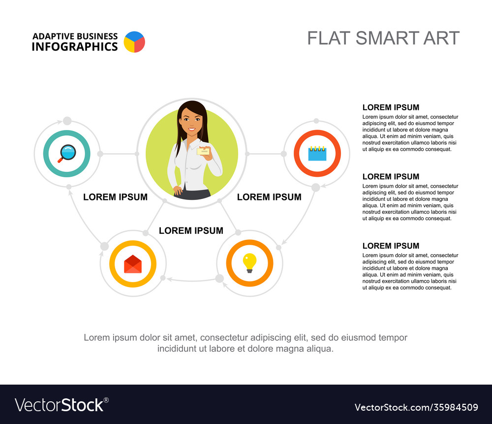 Three options process chart template Royalty Free Vector