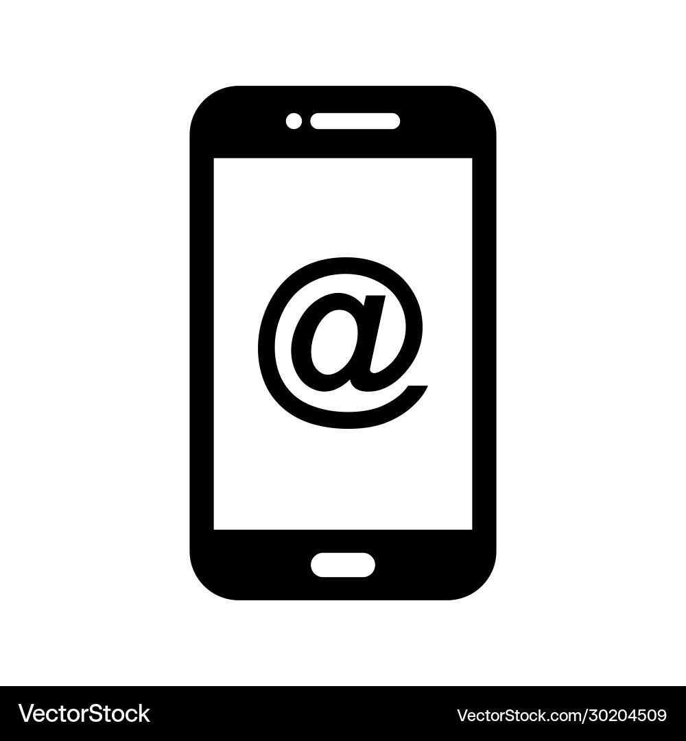 Unique e mail address glyph icon Royalty Free Vector Image